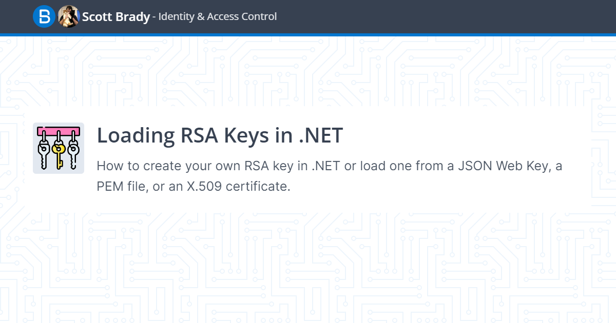 Loading RSA Keys in .NET